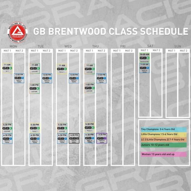Timetable Brentwood | Gracie Barra Brentwood